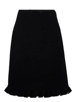 Valentino Garavani Ruffled Wool-blend Miniskirt - Black