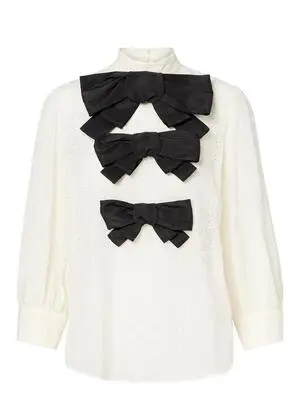 Valentino Garavani Bow Detail Cotton Top - White