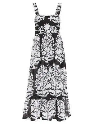 JULIET DUNN Printed Cotton Midi Dress - Multicoloured