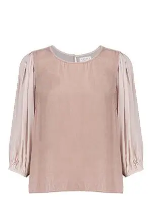 Velvet By Graham & Spencer Velvet Elise Silk And Viscose Blouse Pink