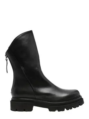 THEA MIKA Leather Zip Detail Boots - Black