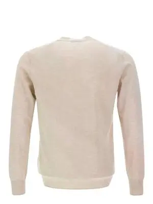 PAOLO PECORA Ribbed-cuff Crew-neck Sweater - Neutrals