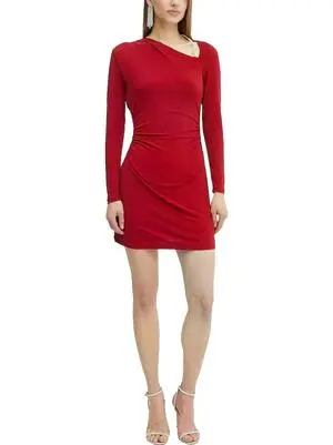 Herve Leger Abby Asymmetric Crystal-embellished Dress - Red