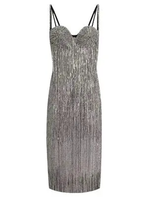Dolce & Gabbana Embellished Midi Dress - Silver