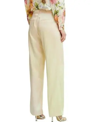 Guess Pleated Satin Trousers - Neutrals
