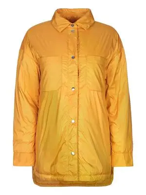 Add Polo-collar Puffer Jacket - Orange