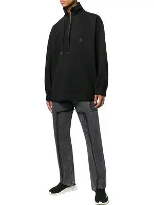 Vetements High-neck Half-zip Sweatshirt - Black