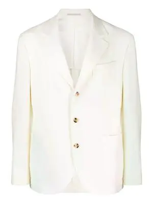 Brunello Cucinelli Single-breasted Wool-blend Blazer - White