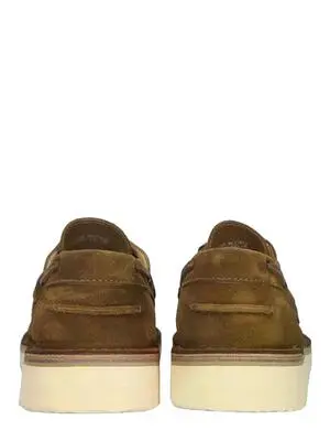 ASTORFLEX Suede Leather Lace-up Boat Loafers - Brown