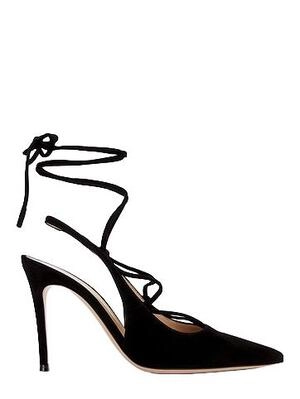GIANVITO ROSSI Suede Lace-up Stiletto Pumps - Black