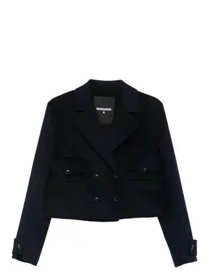 Patrizia Pepe Double-breasted Jacket With Flap Pockets - Blue
