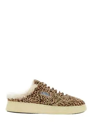 AUTRY Autry Animal-Print Shearling Trim Sneakers