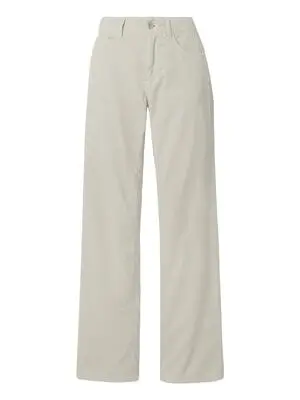 THE ROW Carlyle Cotton-corduroy Straight-leg Trousers - Neutrals