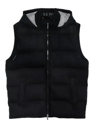 Peserico Hooded Quilted Vest - Blue