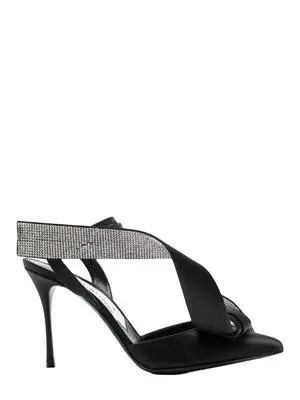 SERGIO ROSSI Marquise 100mm Bow-detail Satin Pumps - Black