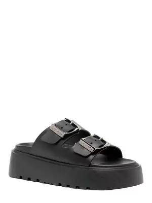 Casadei Florence Double-strap Chunky-sole Sandals - Black