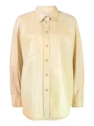 Helmut Lang Butter Yellow Lambskin Long-sleeve Shirt - Neutrals