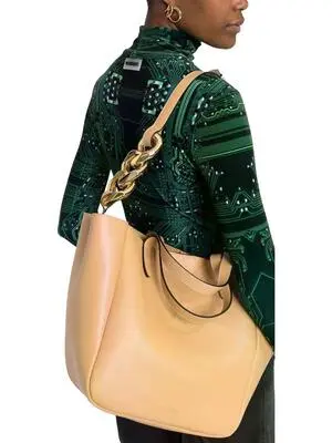 JW Anderson Chain Detail Calf Leather Tote - Neutrals