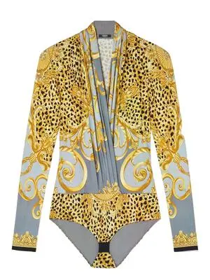 Versace Graphic Print Bodysuit - Yellow