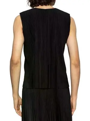 Issey Miyake Pleated Waistcoat - Black