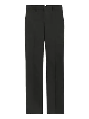 AMI Paris Wool Straight-leg Trousers - Grey