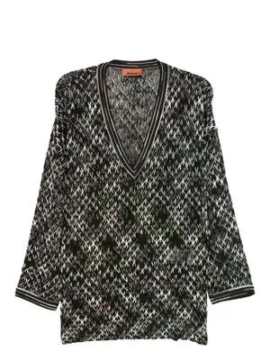 Missoni Geometric Pattern V-neck Sweater - Brown