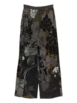 JNBY Graphic Jacquard Wide-leg Trousers - Black