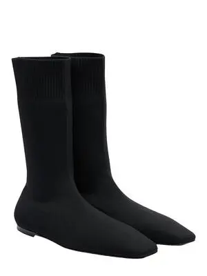 TOTEME Square Toe Sock Boots - Black