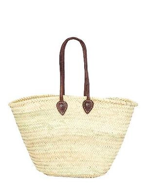 VERVE CULTURE Woven Raffia Shopping Basket - Straw