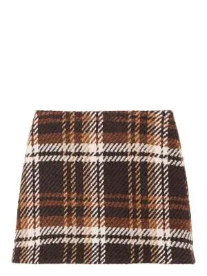 PATOU Checked Wool-blend Mini Skirt Multi