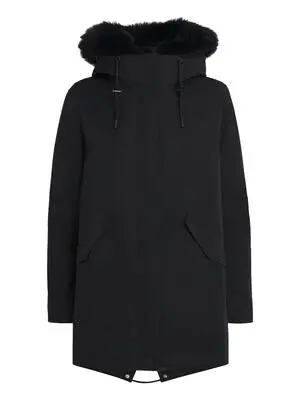 YVES SALOMON Fox And Rabbit Fur Trimmed Parka - Black