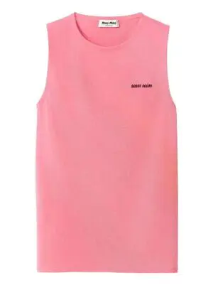Miu Miu Cashmere And Silk Crew-neck Knit Top - Pink