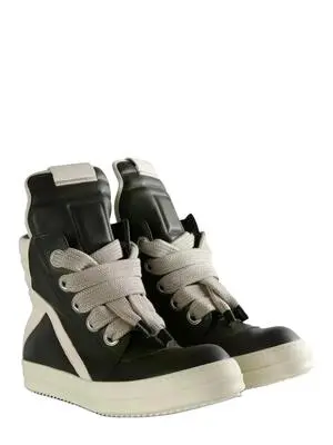 Rick Owens Leather Lace-up Sneakers - Black