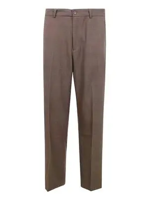 LES DEUX Checked Pleated Trousers - Brown