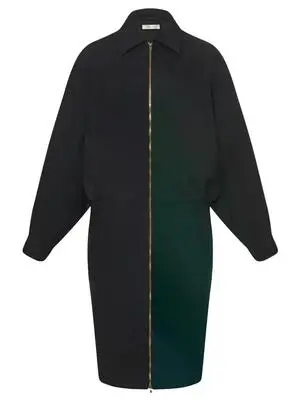 THE ROW Mave Zip-front Balloon-sleeve Dress - Black