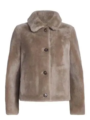 YVES SALOMON Lamb Fur Jacket - Black
