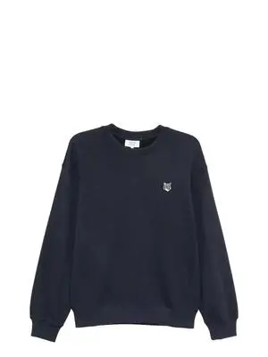 Maison Kitsuné Embroidered-logo Patch Sweatshirt - Blue