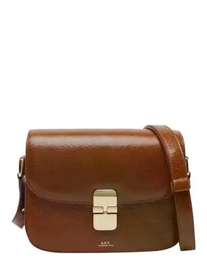 A.p.c. A.P.C. Grace Baguette Calfskin Leather Bag Brown