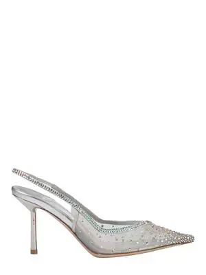 LE SILLA Le Silla 80mm Nicole Crystal-Embellished Slingback Pumps Silver