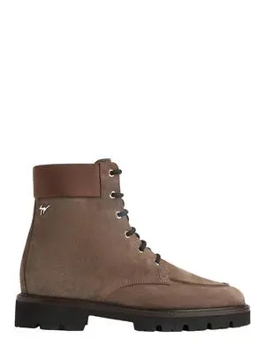 GIUSEPPE ZANOTTI Lace-up Suede Ankle Boots - Grey