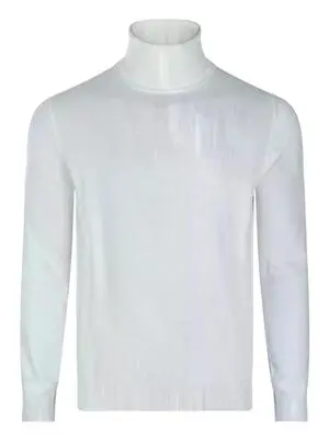 Malo Ribbed Knit Turtleneck Sweater - White