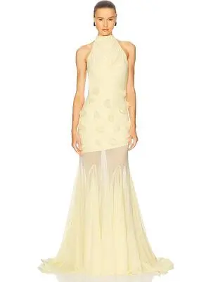 DEME BY GABRIELLA Celeste Gown Lemon
