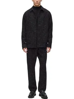 Karl Lagerfeld Notched Tweed Shirt - Black