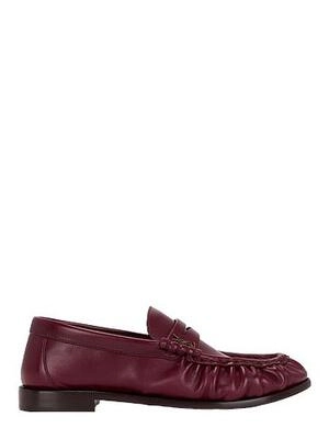 Saint Laurent Leather Loafers - Dark Ruby