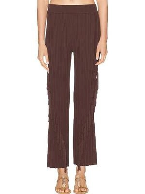 Cult Gaia Maude Knit Pant With Fringe Detail - Java