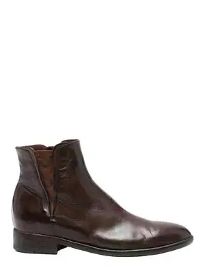 KING TARTUFOLI Zip-detail Leather Ankle Boots - Brown