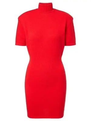 Jacquemus Knitted Wool And Cashmere Mini Dress - Red