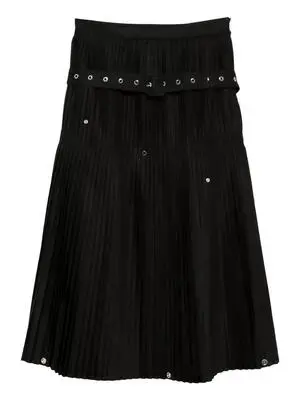 Rokh Pleated Overturn Skirt - Black