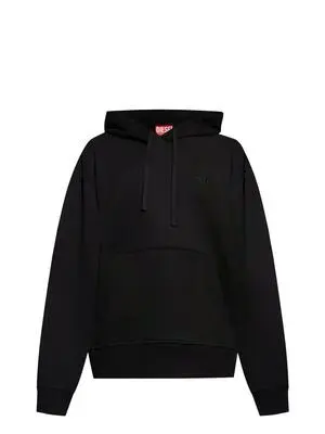 DIESEL® Logo-embroidered Hooded Sweatshirt - Black