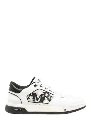 Amiri Embossed Logo Leather Sneakers - White